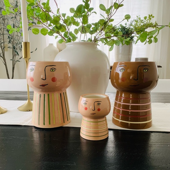 Opalhouse | Accents | Opalhouse Face Vases Set Of 3 New | Poshmark